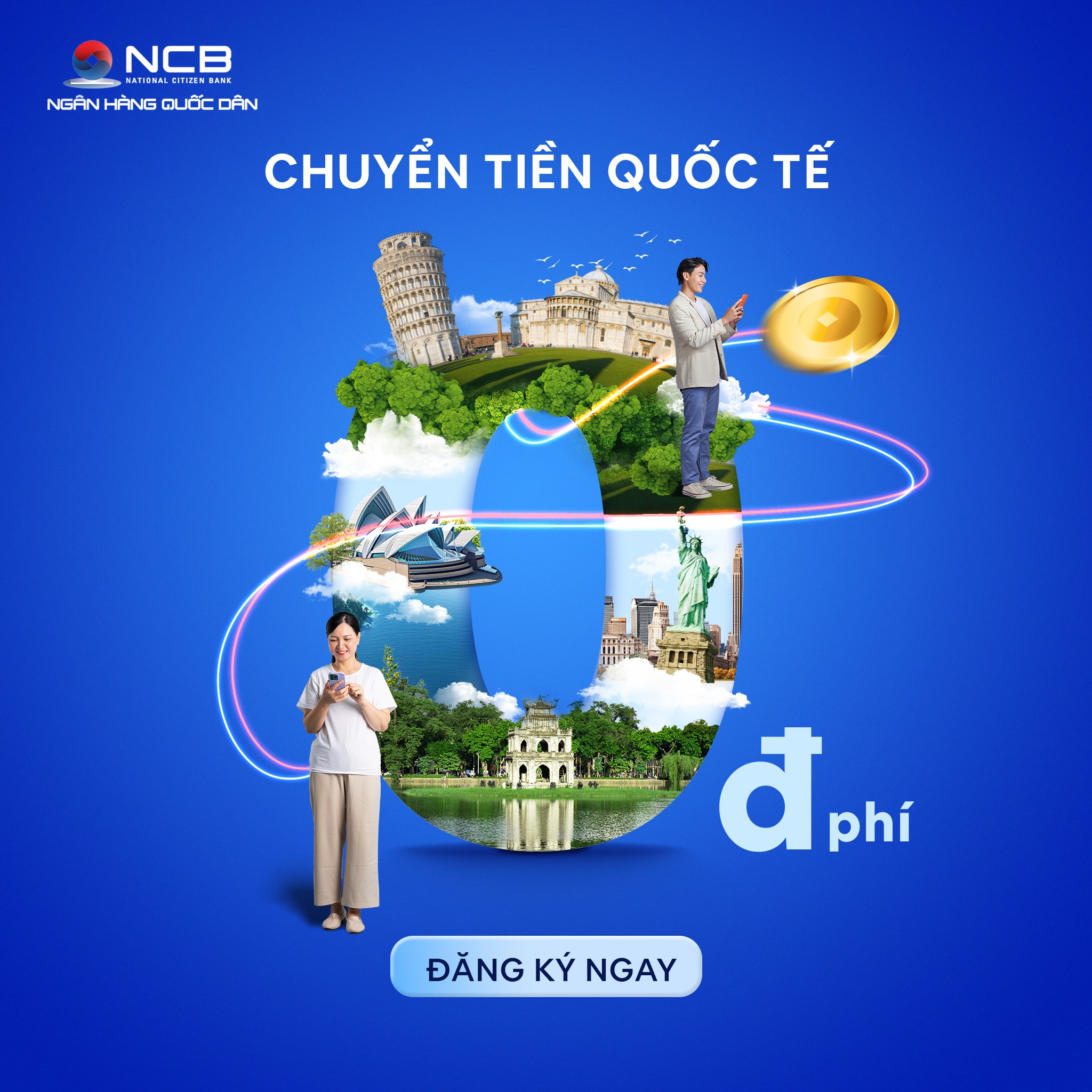 Chuyển tiền quốc tế 0 phí với NCB - up.ncb-bank.vn